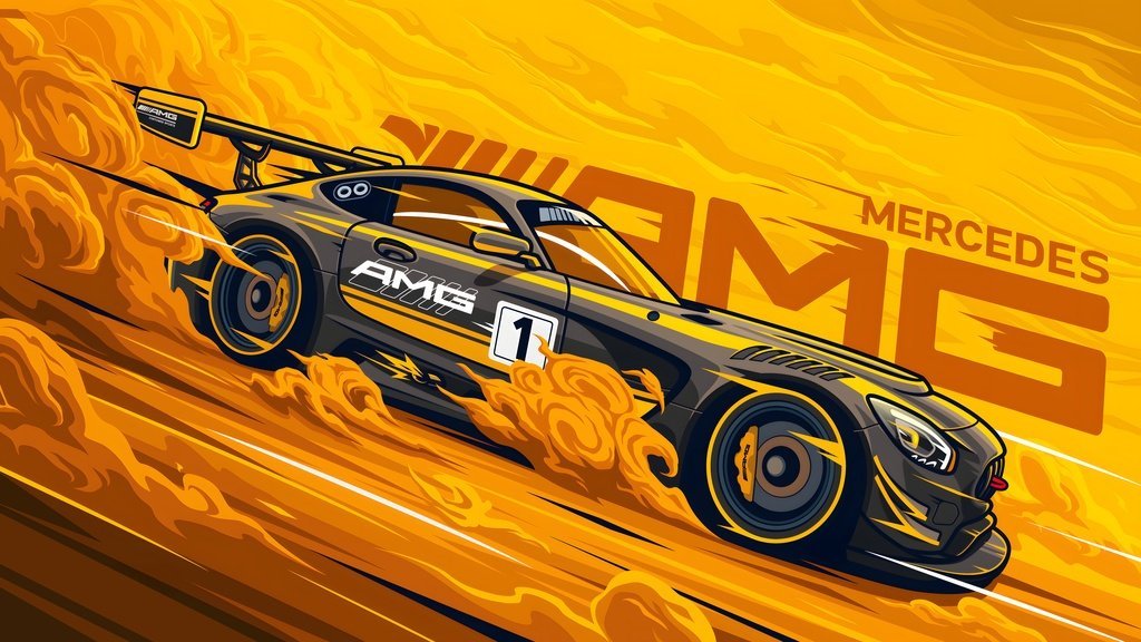 "Mercedes AMG Fire" paveikslas ant drobės | Ispudingai.lt